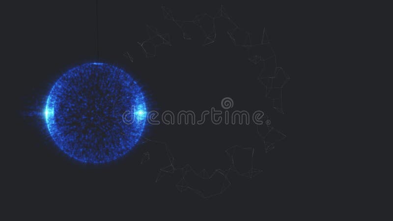 Animation of Sparkling Translucent Blue Sphere, Floating on Black ...