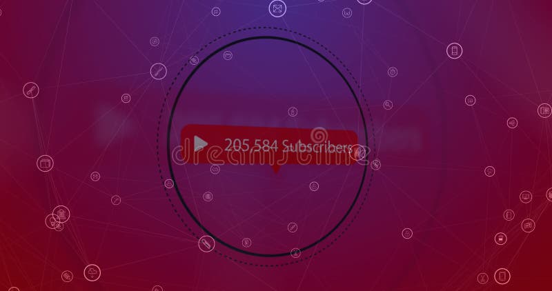 Animation of Speech Bubble with Subscribers Text and Numbers Over ...