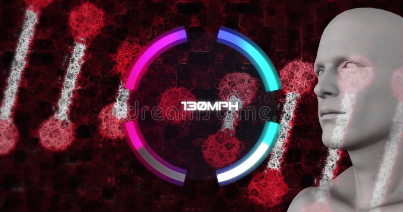 Animation of Speedometer Interface Changing Speed Over Dna Strand and ...