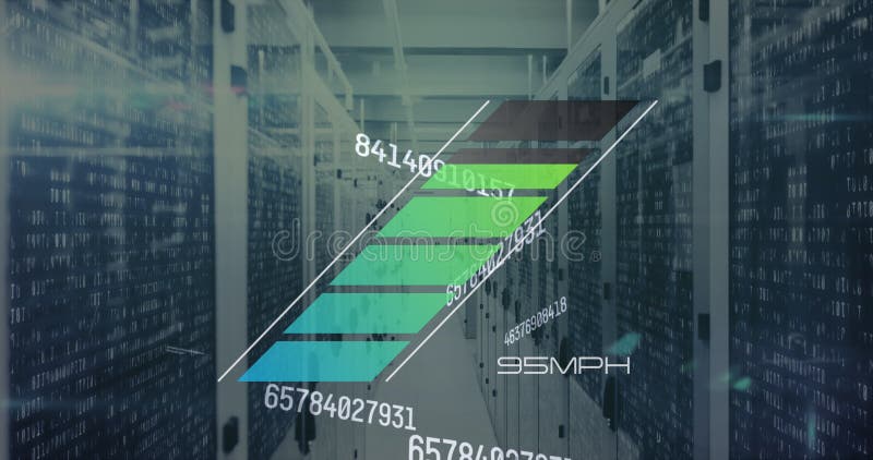 Animation of Speedometer and Numbers Over Servers Stock Video - Video ...