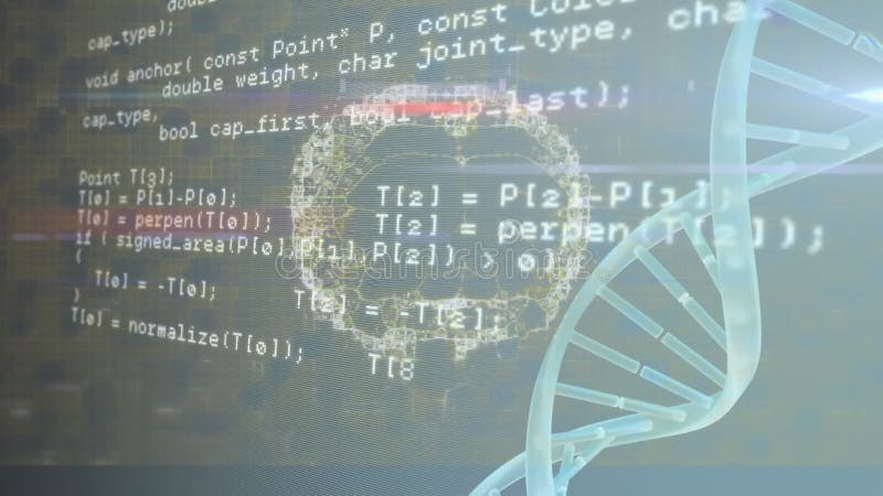 Animation of Spinning Dna Structure, Human Brain and Data Processing ...