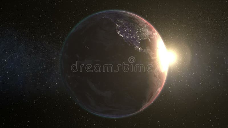 Animation of Spinning Earth with Sun Stock Video - Video of activity ...