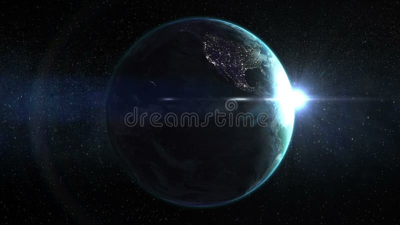 Animation of Spinning Earth with Sun Stock Video - Video of activity ...