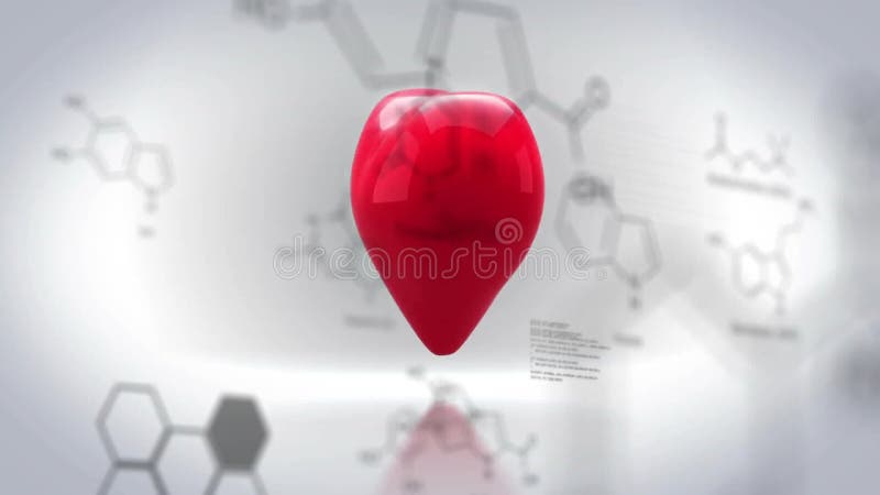 Animation of Spinning Heart Over Shapes and Data Processing on White ...
