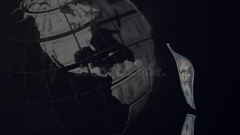 Animation of Spinning Money Earth Globe Stock Video - Video of dollar ...
