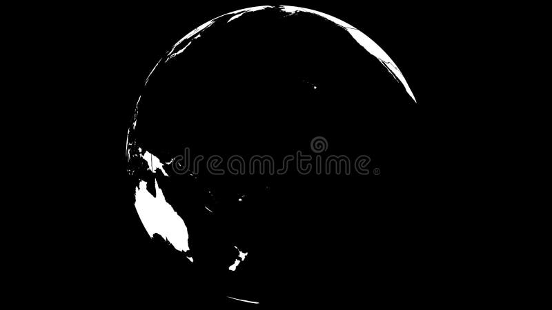 Animation of Spinning Planet Earth on Black Background. 4k, Loopable ...