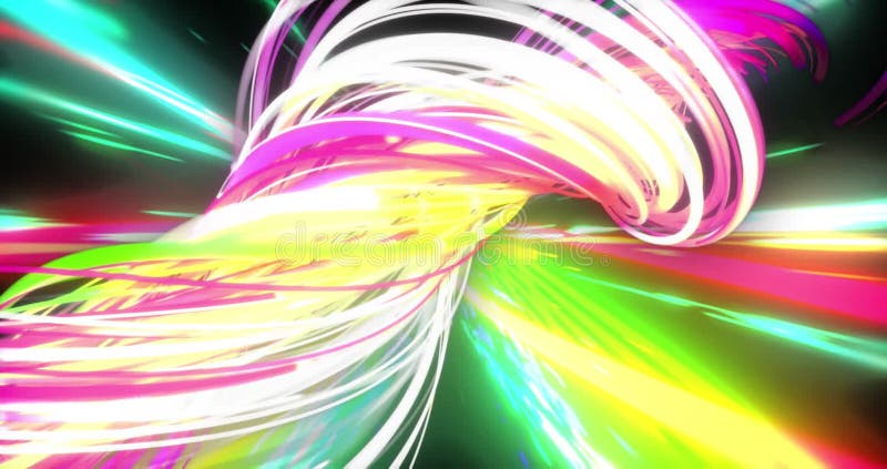 Animation of Spinning Spiral Moving in Seamless Loop Over Light Trails ...