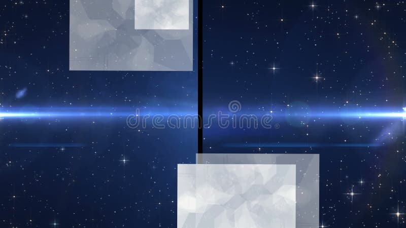 Animation of Split Screen with Grey Squares, Blue Spotlight and Glowing ...