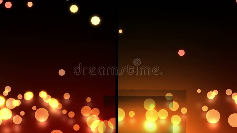 Animation of Split Screen Showing Glowing Orange and Yellow Spots of ...