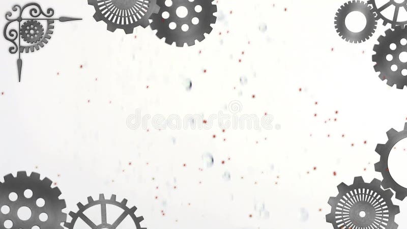 Animation of Spots and Cogs Moving on White Background Stock Video ...