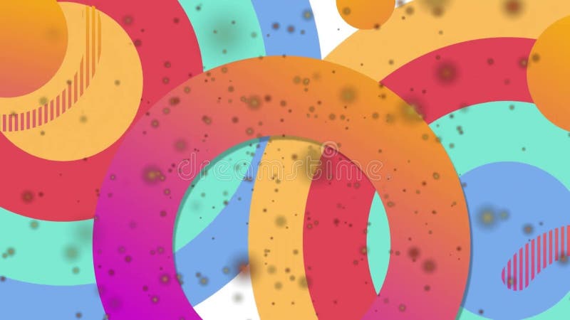 Animation of Spots and Multi Coloured Circles Moving on White ...