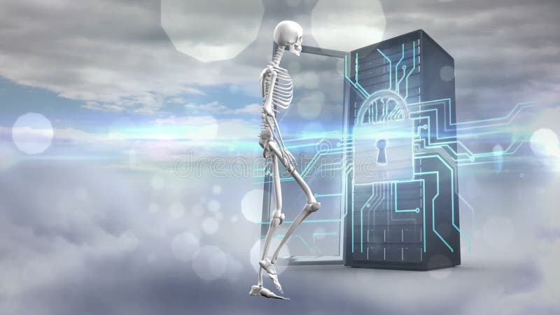 Animation of Spots and Skeleton Over Server Stock Footage - Video of ...