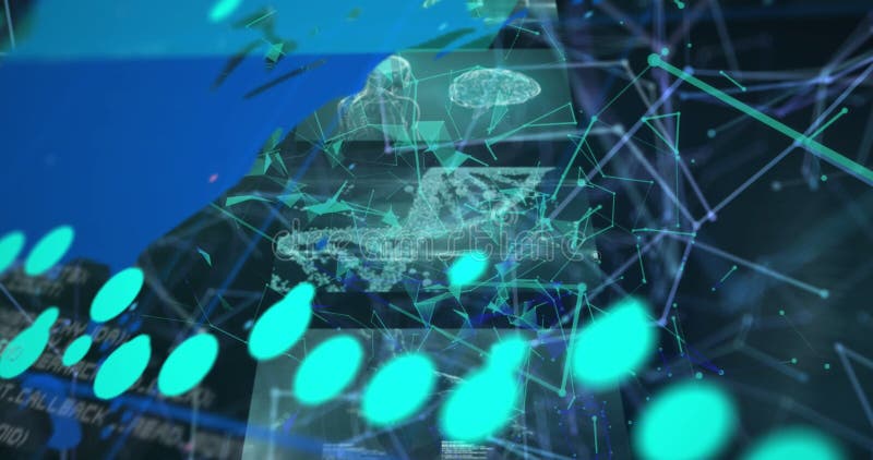 Animation of Spots, World Map and Scientific Data Processing Over ...