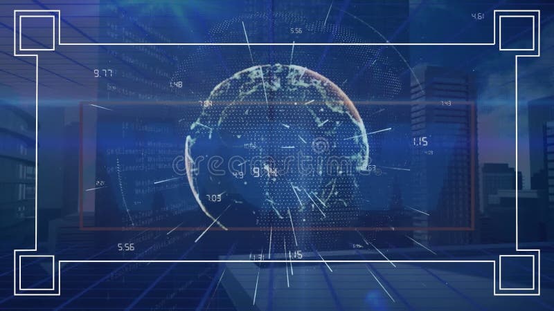 Animation Of Square Connected With Lines Over Globe Wow Text Programming Language Over