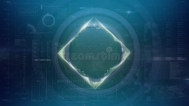 Animation of Square Over Blue Screen with Diverse Data Stock Footage ...