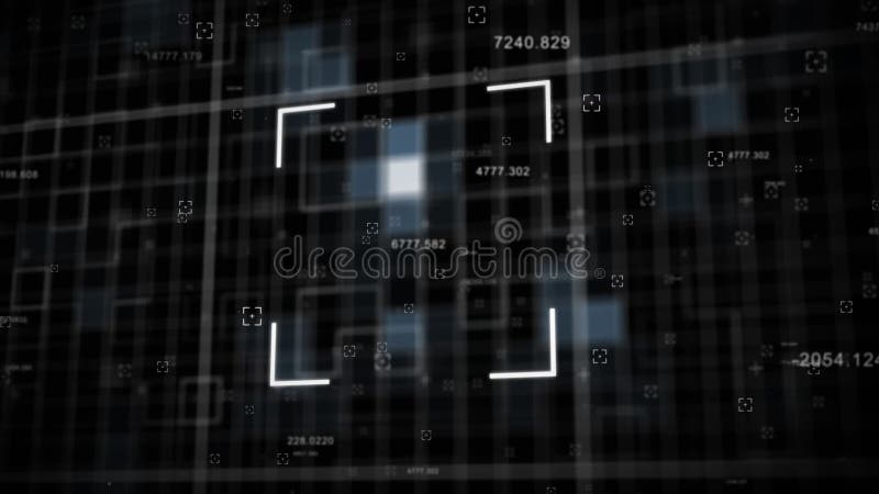 Square Scanner and Data Processing Against Black Background Stock ...