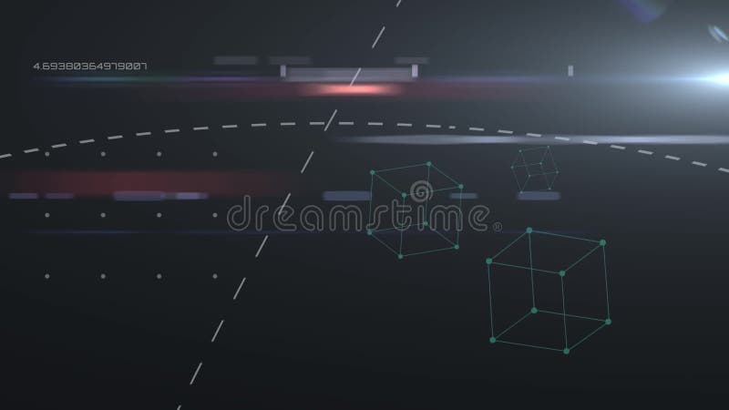 Animation of Squares and Line in Dark Background Stock Footage - Video ...