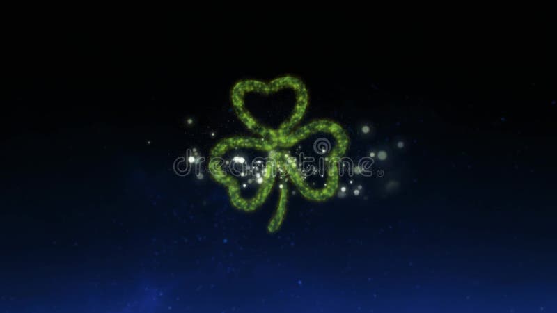 Animation of Green Fireworks Exploding with Glowing Green Shamrock Leaf ...