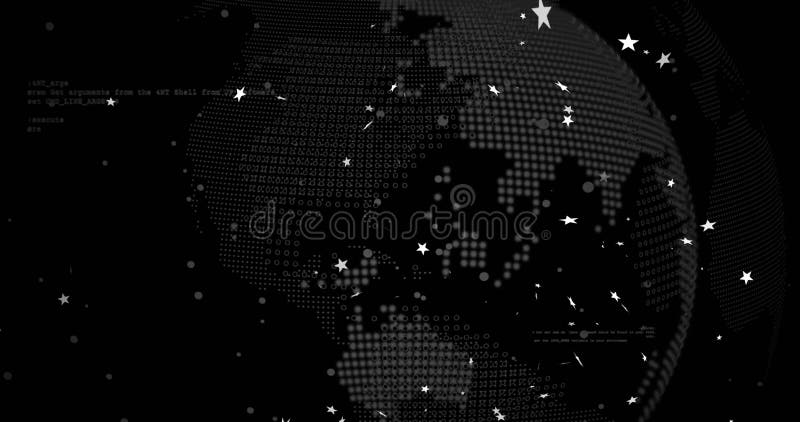 Animation of Star Shapes and Programming Language Over Digital Globe Stock Footage - Video of ...