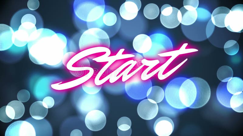 Animation of Start Neon Text Over Spot Lights Stock Footage - Video of ...