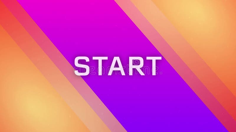 Animation of Start Text Banner Over Striped Pattern Against Purple ...