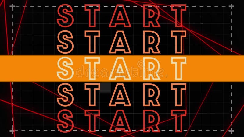 Animation of Start Text and Lines on Black Background Stock Video ...