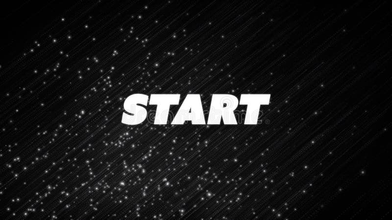 Animation of Start Text with Rainbow Effect Over Glowing Light Trails ...