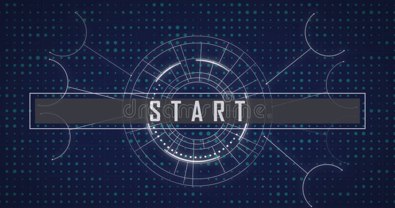 Animation of Start Text, Scope Scanning and Data Processing Stock Video - Video of connection ...