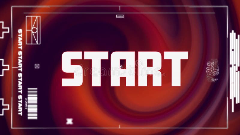 Animation of Start Text in White with Frame, Barcode and Smiley Face ...