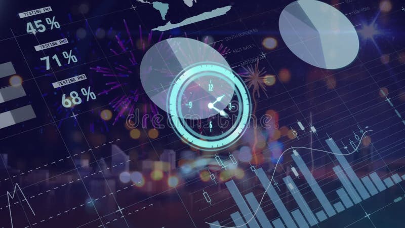 Animation of Statistic Clock Over Out of Focus Road Traffic Stock ...