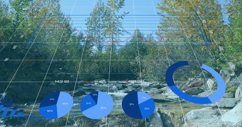 Animation of Statistical Data Lines, Charts and Graphs on Digital ...