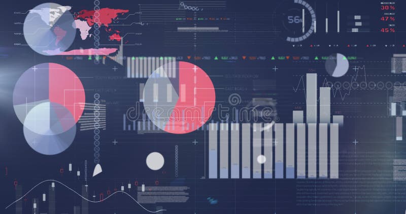 Animation of Statistical Data Processing Against Blue Background Stock ... Animation of Statistical Data Processing Against Blue Background Stock ...