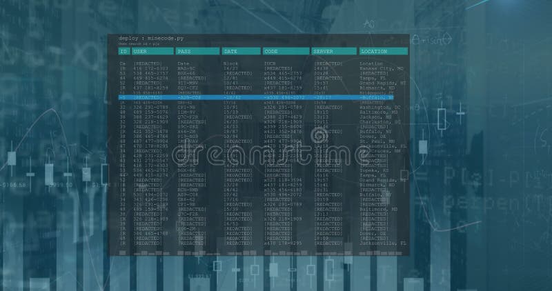 Animation Of Statistical Data Processing Against Empty Computer Server Room Stock Footage