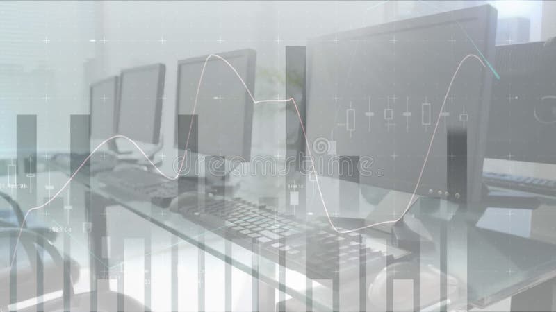 Animation of Statistical Data Processing Against Empty Office Stock Footage - Video of computer ...