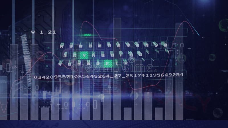 Animation of Statistical Data Processing Against Light Spots on Blue ... Animation of Statistical Data Processing Against Light Spots on Blue ...