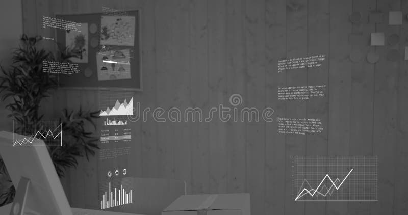 Animation of Statistical Data Processing Against Office Desk Stock ... Animation of Statistical Data Processing Against Office Desk Stock ...