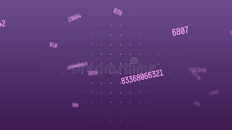 Animation of Statistical Data Processing and Changing Numbers Over Dots Pattern on Purple ...