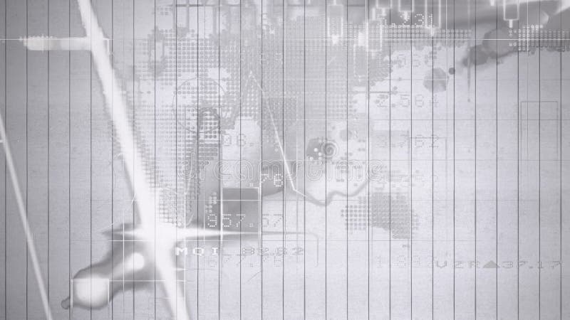 Animation of Statistics and Data Processing on Grey Background Stock ...