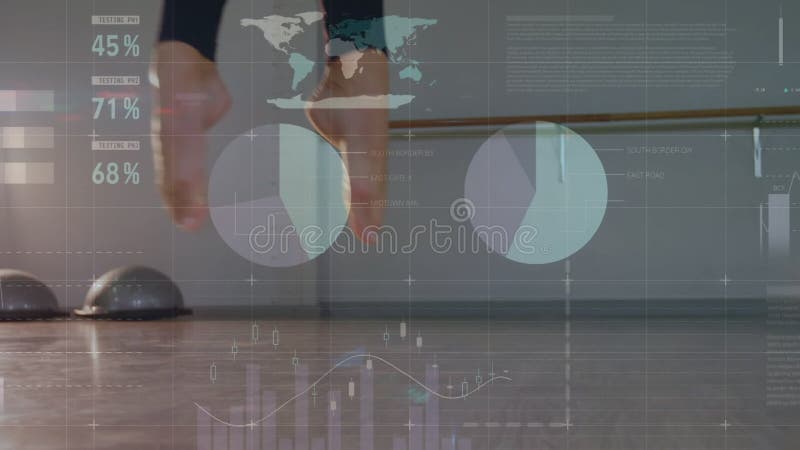 Animation of Statistics and Data Processing Over Female Stock Footage ...