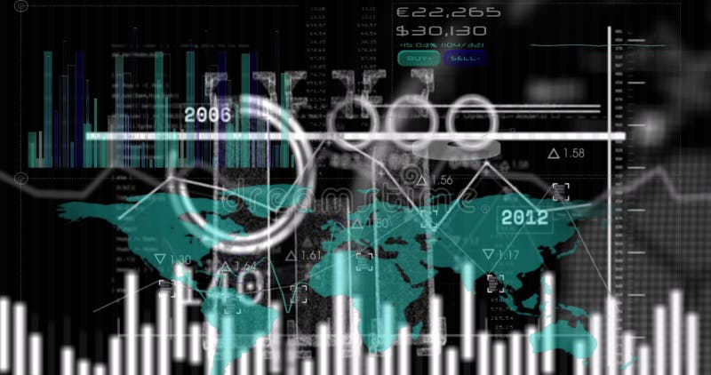 Animation Of Statistics Data Processing Over World Map Stock Footage