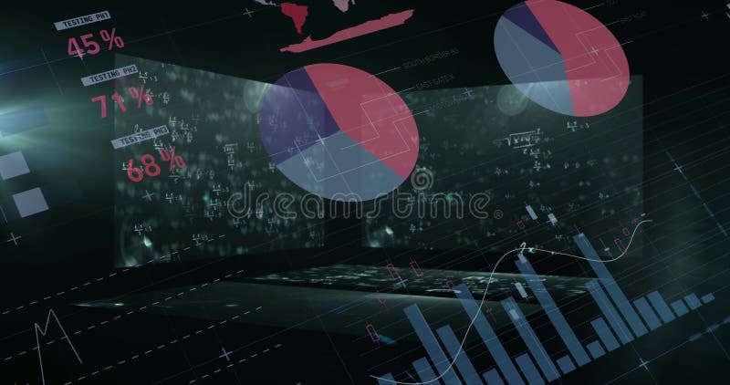 Animation of Statistics and Data Processing on Screens Stock Video ...
