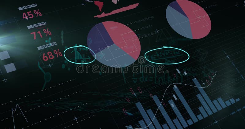 Animation of Statistics and Data Processing on Screens Stock Footage ...