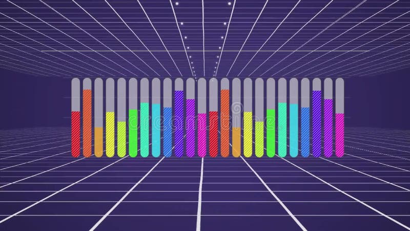 Animation of Statistics and Digital Data Processing Over Purple ...