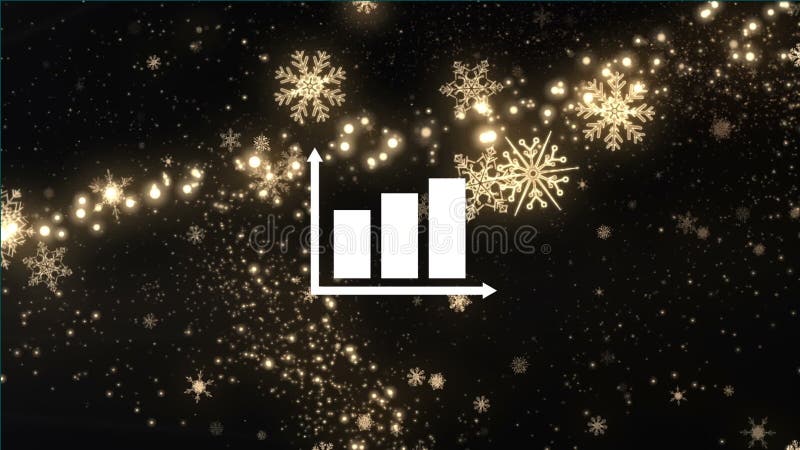 Animation of Statistics Infographic Over Christmas Star Falling on ...