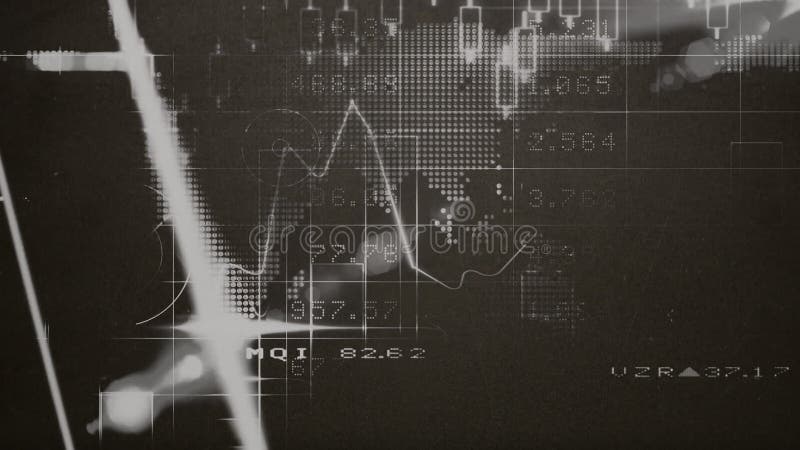 Animation of Statistics Over World Map on Black Background Stock ...