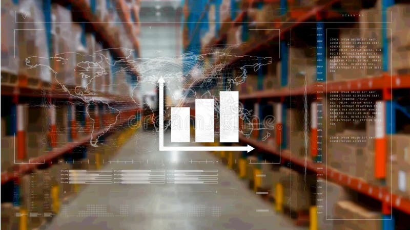 Animation of Statistics Processing Over Shelves in Warehouse Stock ...