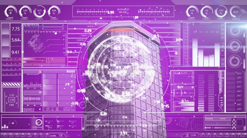 Animation of Statistics Recording and Data Processing on Screen Over ...