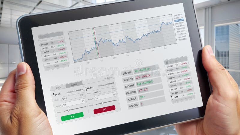 Stock Infographics on a Tablet in the Hands of an Investor. Stock Video ...