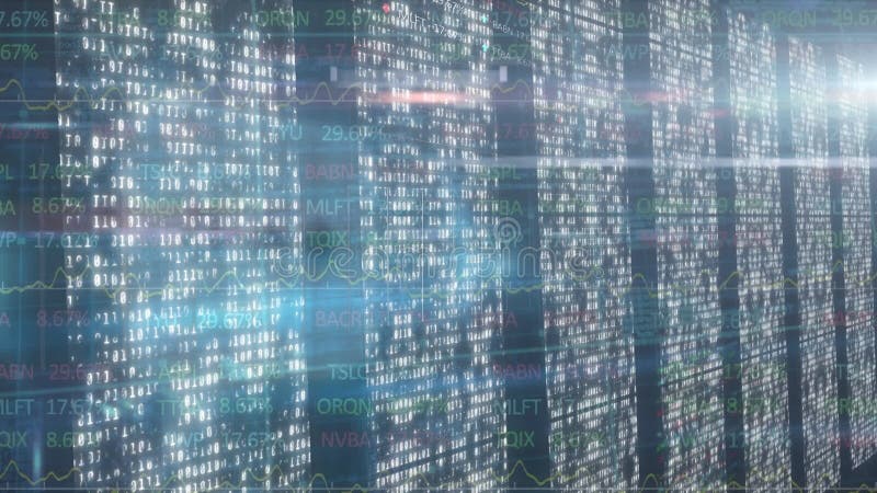 Animation Of Stock Market Over Columns With Binary Coding Stock Video Video Of Abstract