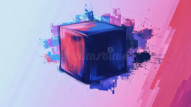 Animation Streaming 3D Cube Stock Illustration - Illustration of mesh ...